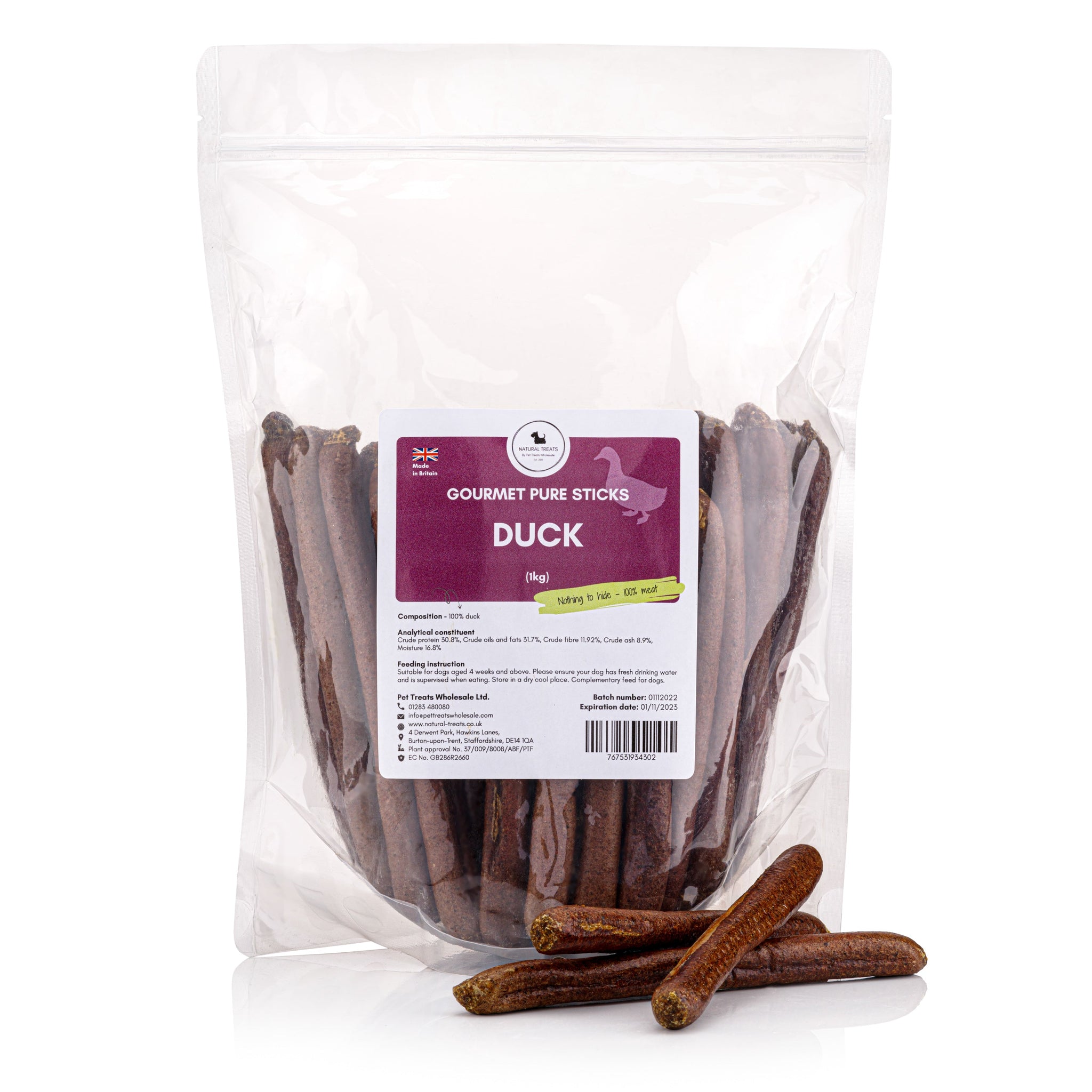 Gourmet Pure Sticks - 100% Meat (All Flavours - 1kg) – www.natural ...